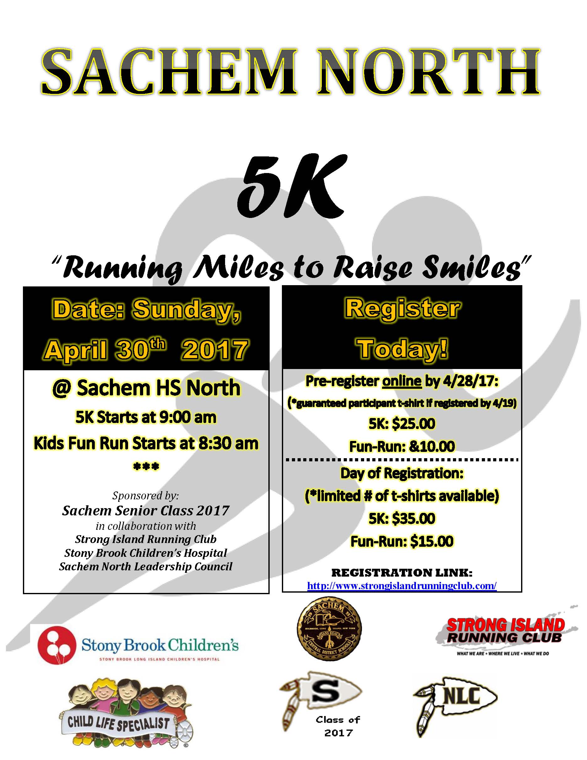 Event: Register for Sachem North 5K | Sachem Report